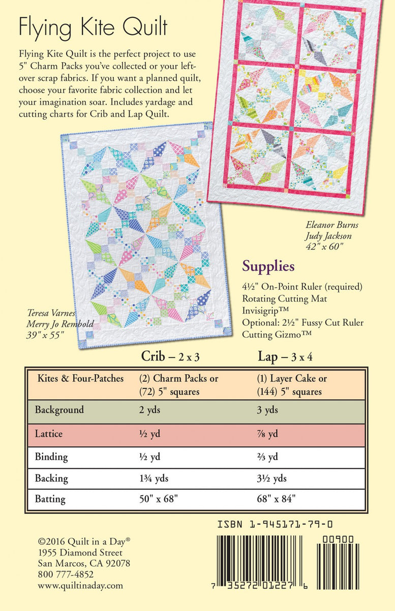 Flying Kite Quilt pattern, Quilt in a Day, Eleanor Burns, Easy 1227 ...